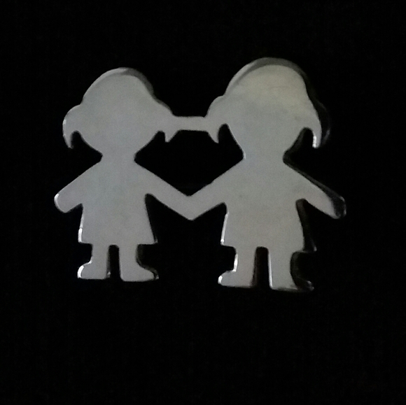 Jewelry | Sterling Silver Two Little Sisters Pin | Poshmark